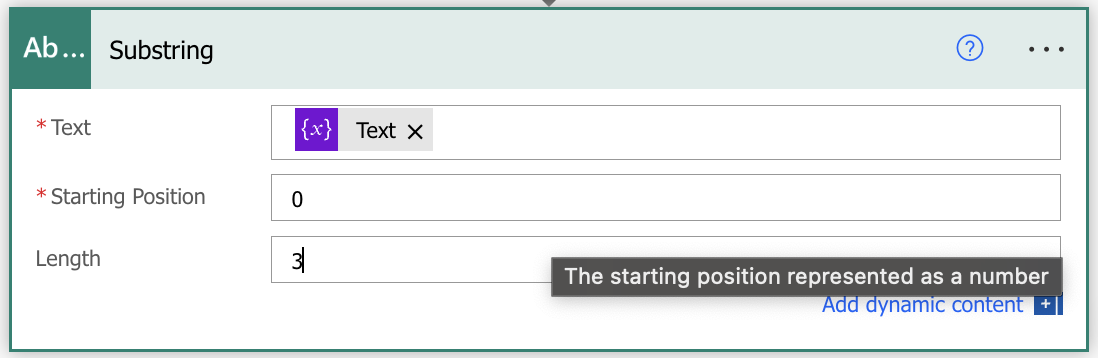 Using the Substring function in Power Automate